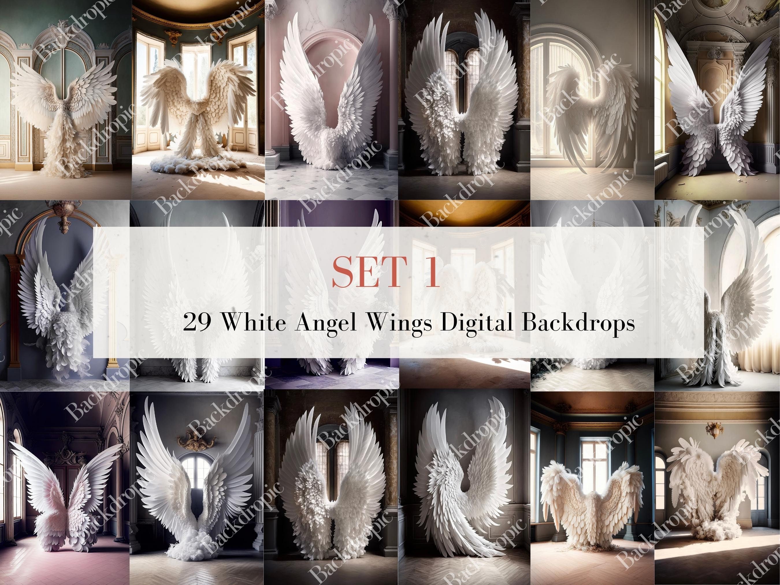Digital Backdrops Digital Angel Wings Background Wedding Backdrop ...