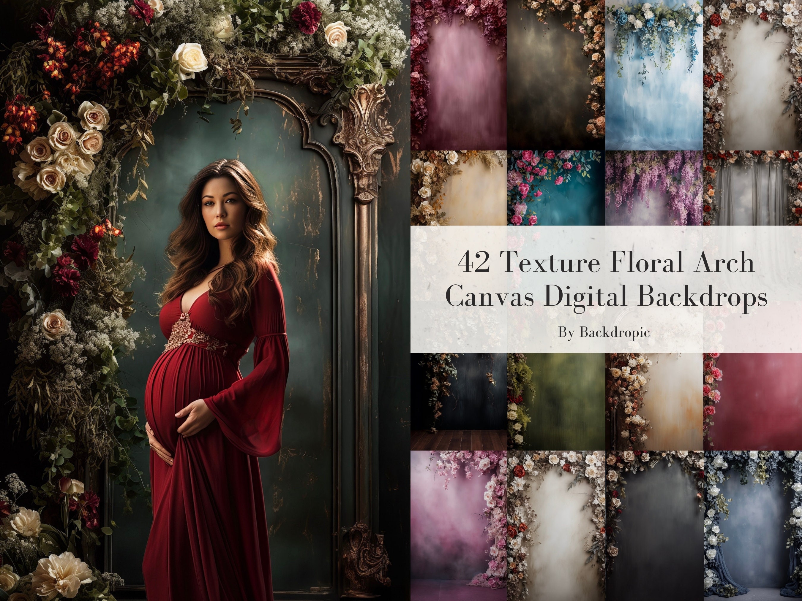 42 Floral Digital Backdrop Overlays Maternity Digital Overlay Maternity ...