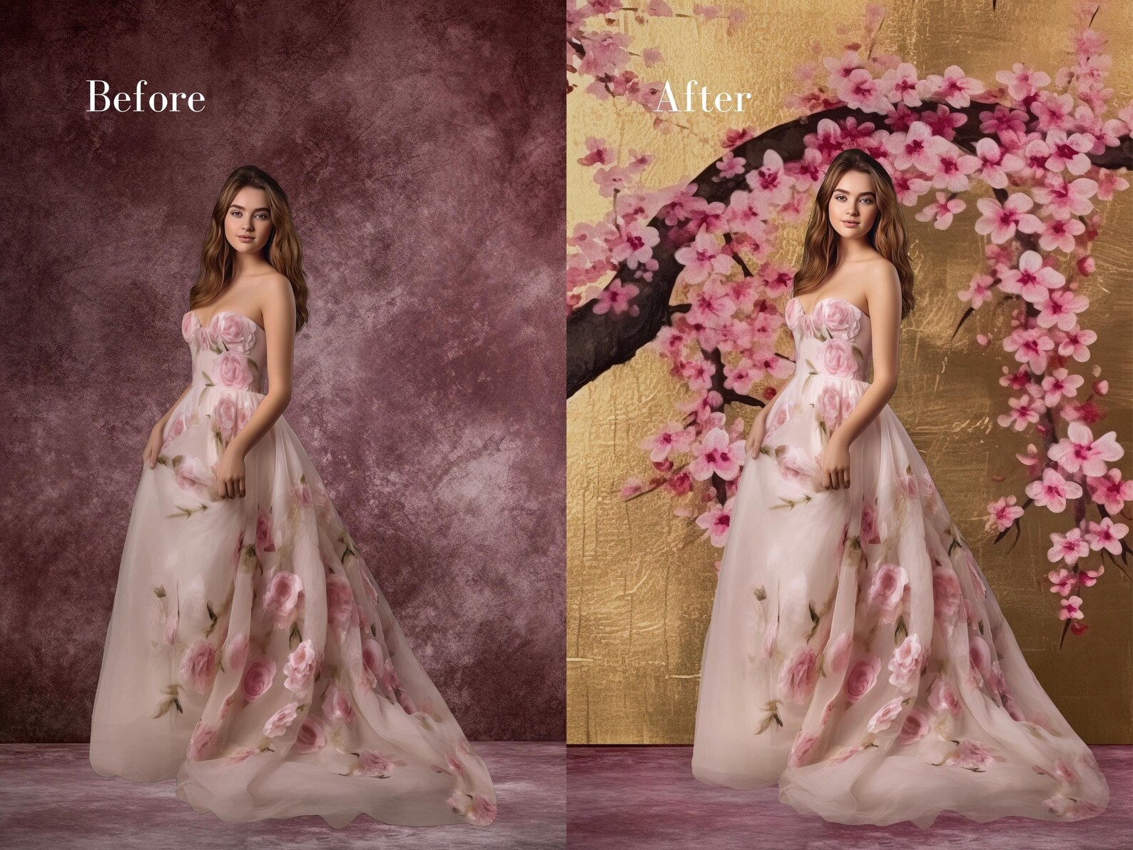17 Floral Texture Backdrop Overlays Digital Floral Overlays Maternity ...