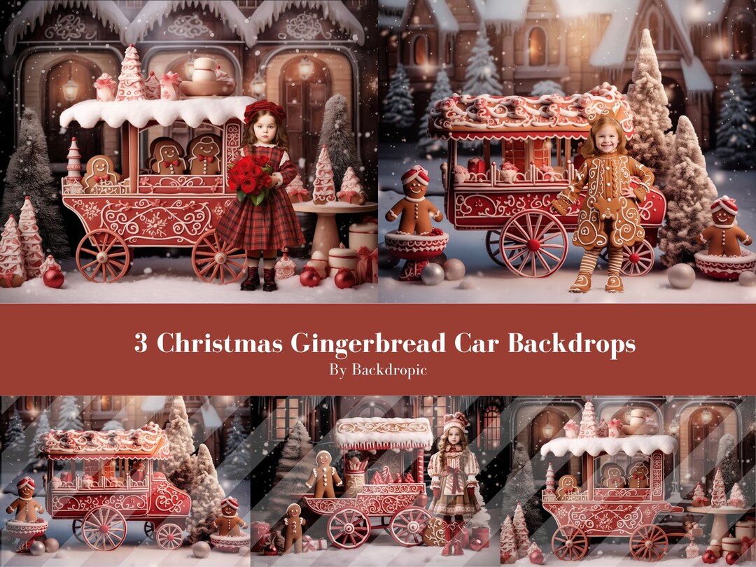 Gingerbread Christmas Digital Download Christmas Backdrop Photoshop ...