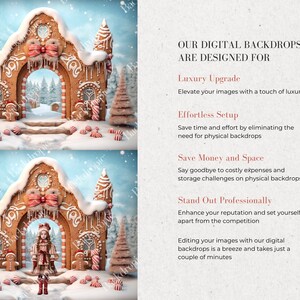 Gingerbread Christmas Digital Download Christmas Backdrop Photoshop ...