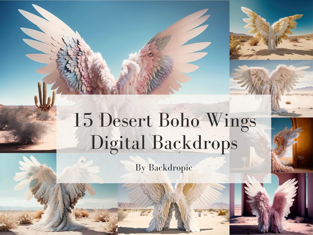 15 Digital Backdrops Digital Angel Wings Background Maternity Digital ...