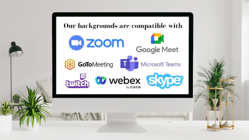 Modern Home Office Zoom Background: Blurred & Unblurred (digital ...