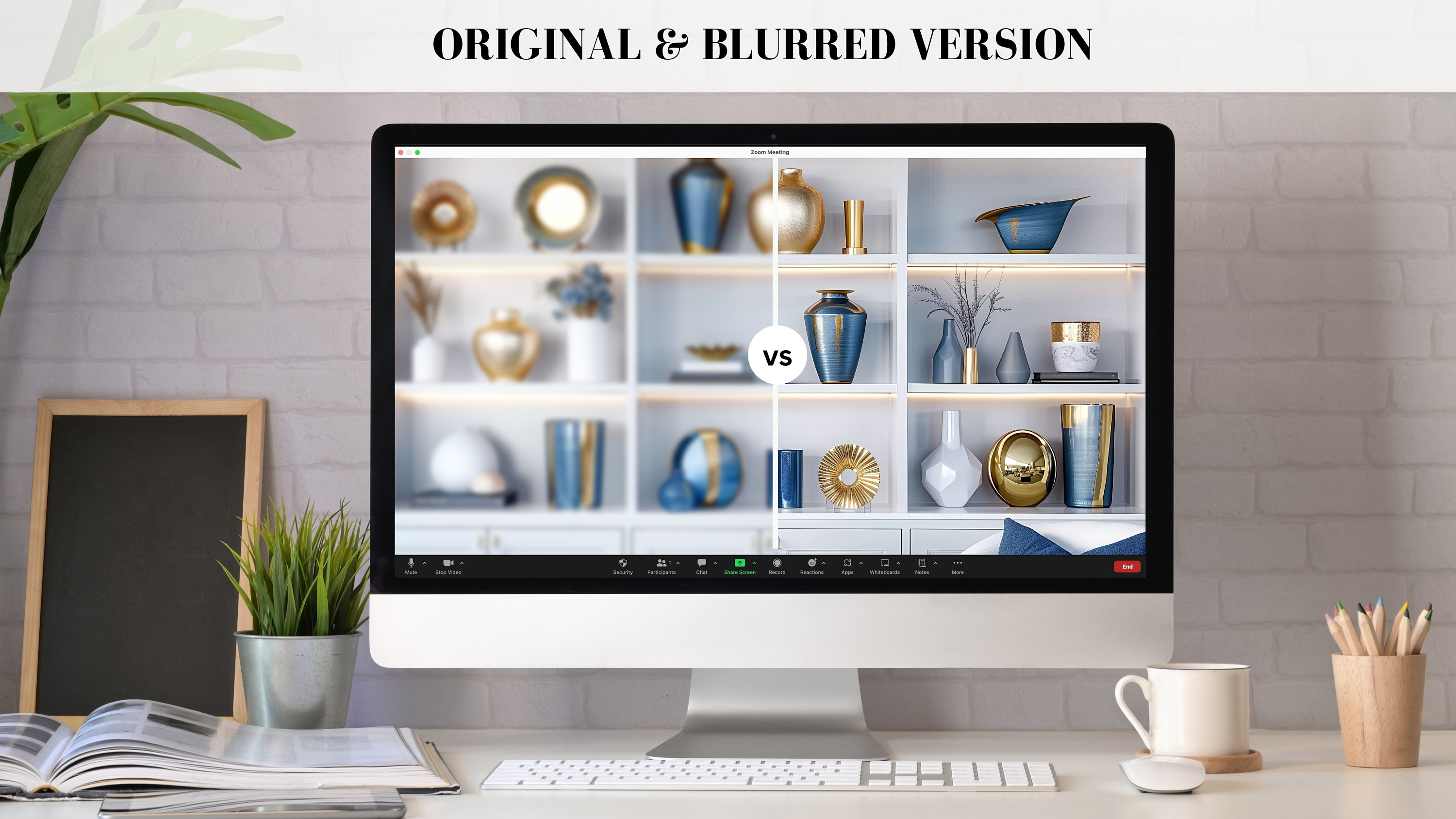 Blue Zoom Background Blurred Virtual Office Background Home Office ...