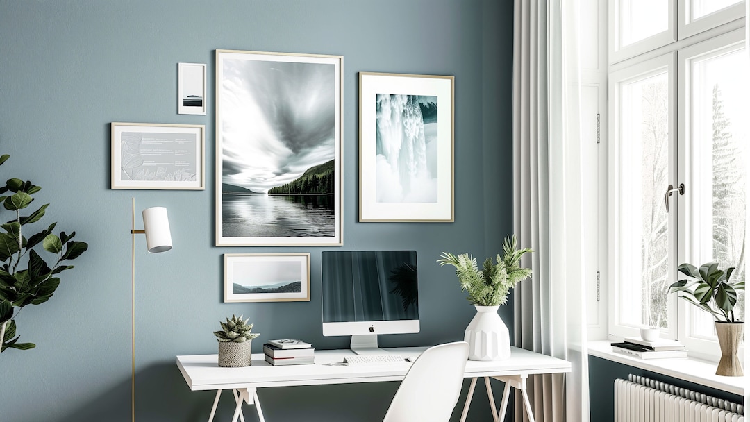 Modern Blue Zoom Background Office Background Zoom Home Office ...