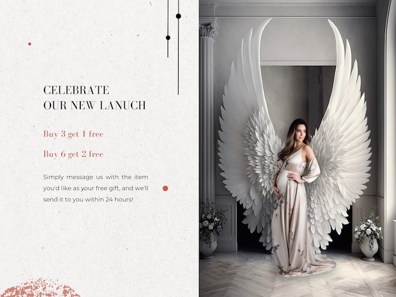 Digital Backdrops Angel Wings Digital Overlays Maternity - Etsy