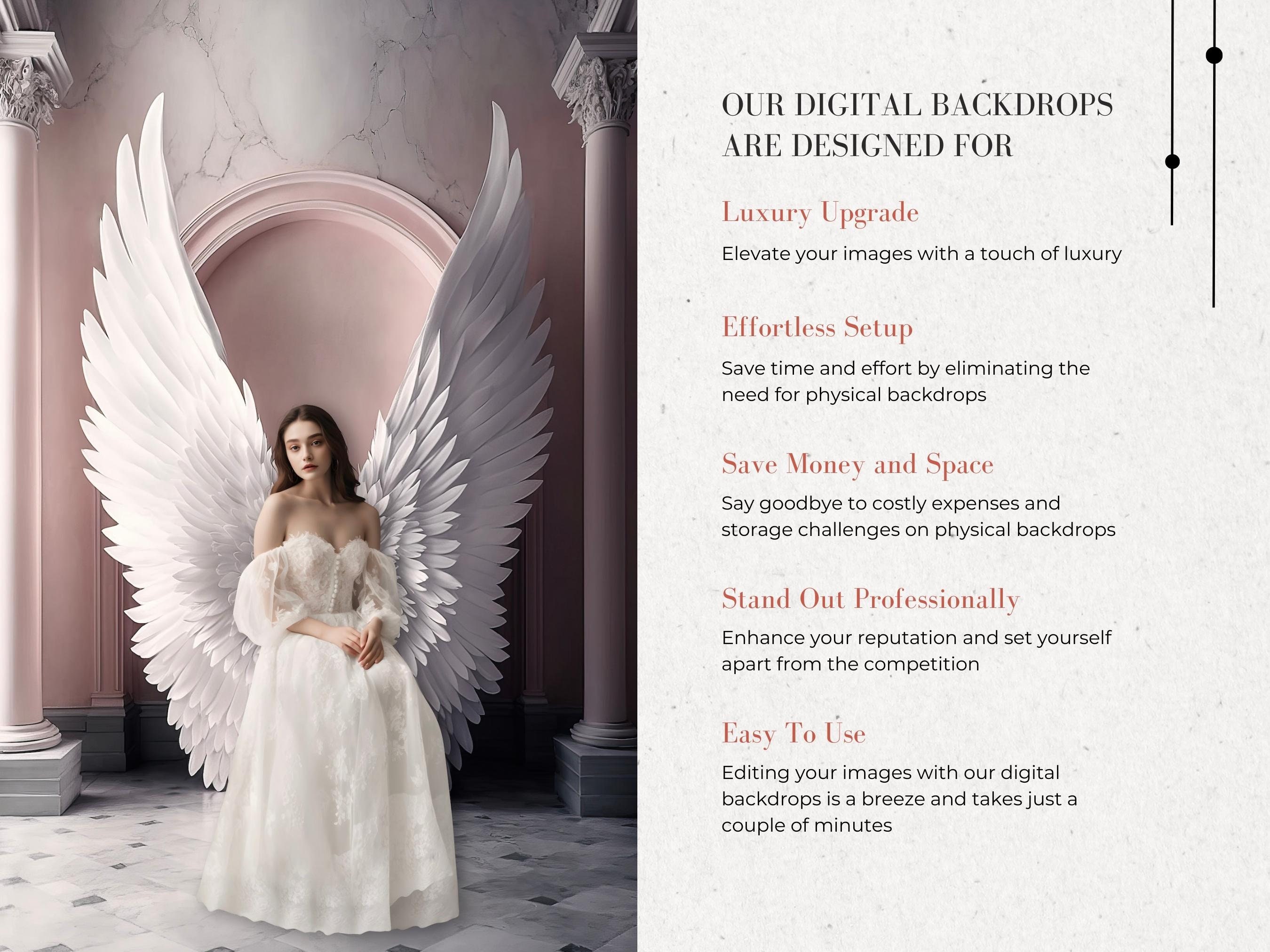 Digital Backdrops Angel Wings Digital Overlays Maternity - Etsy