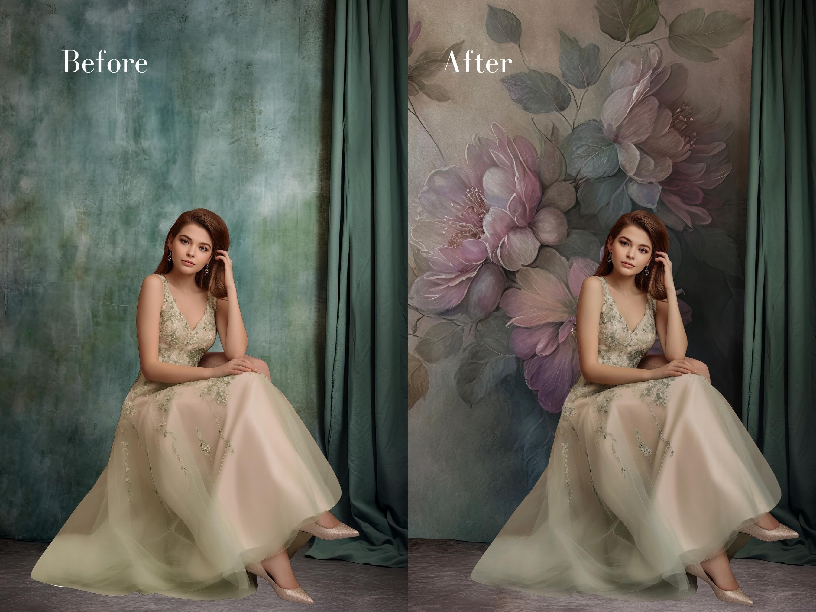 Tone of Pink Floral Fine Art Floral Digital Backdrops Maternity ...