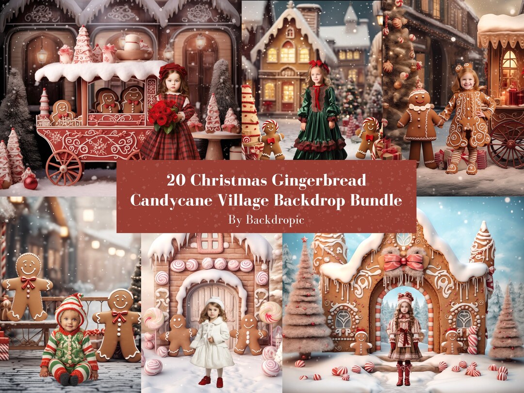 Gingerbread Christmas Digital Download Christmas Backdrop Photoshop ...