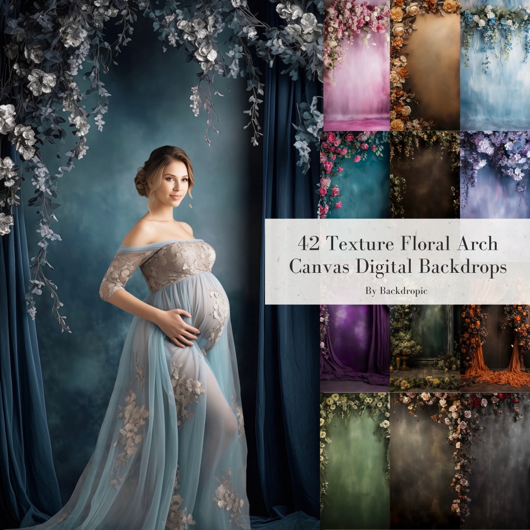 Texture Floral Canvas Digital Backdrop Overlays Maternity Digital ...