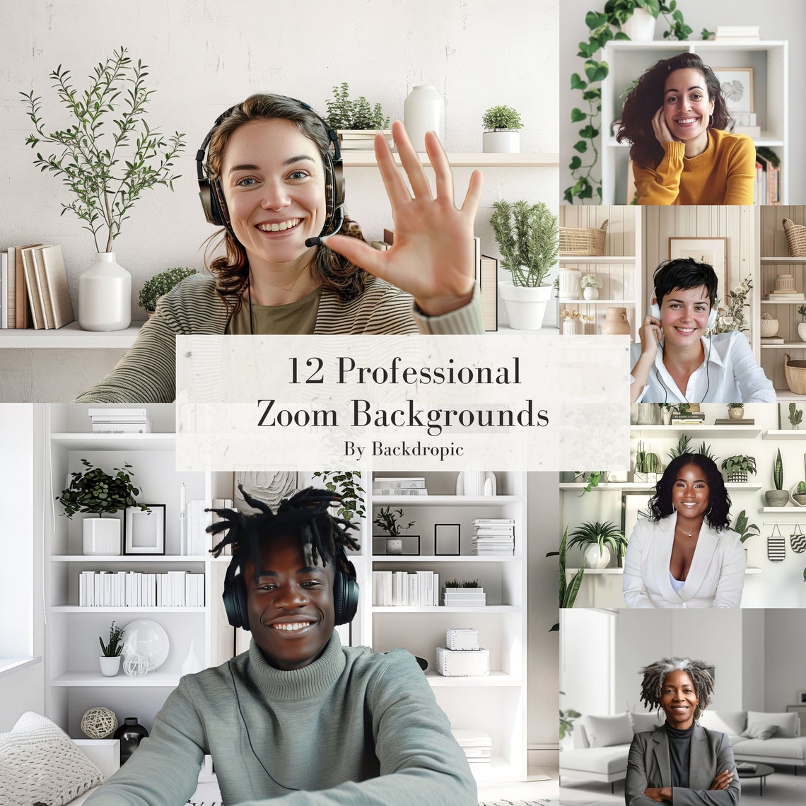 12 Professional Zoom Backgrounds Virtual Office Backdrops Virtual ...