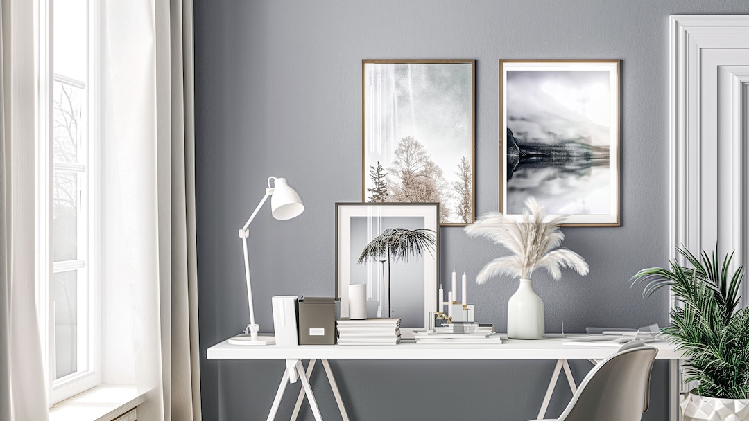 Zoom Background Office Background Zoom Gray Modern Home Office ...