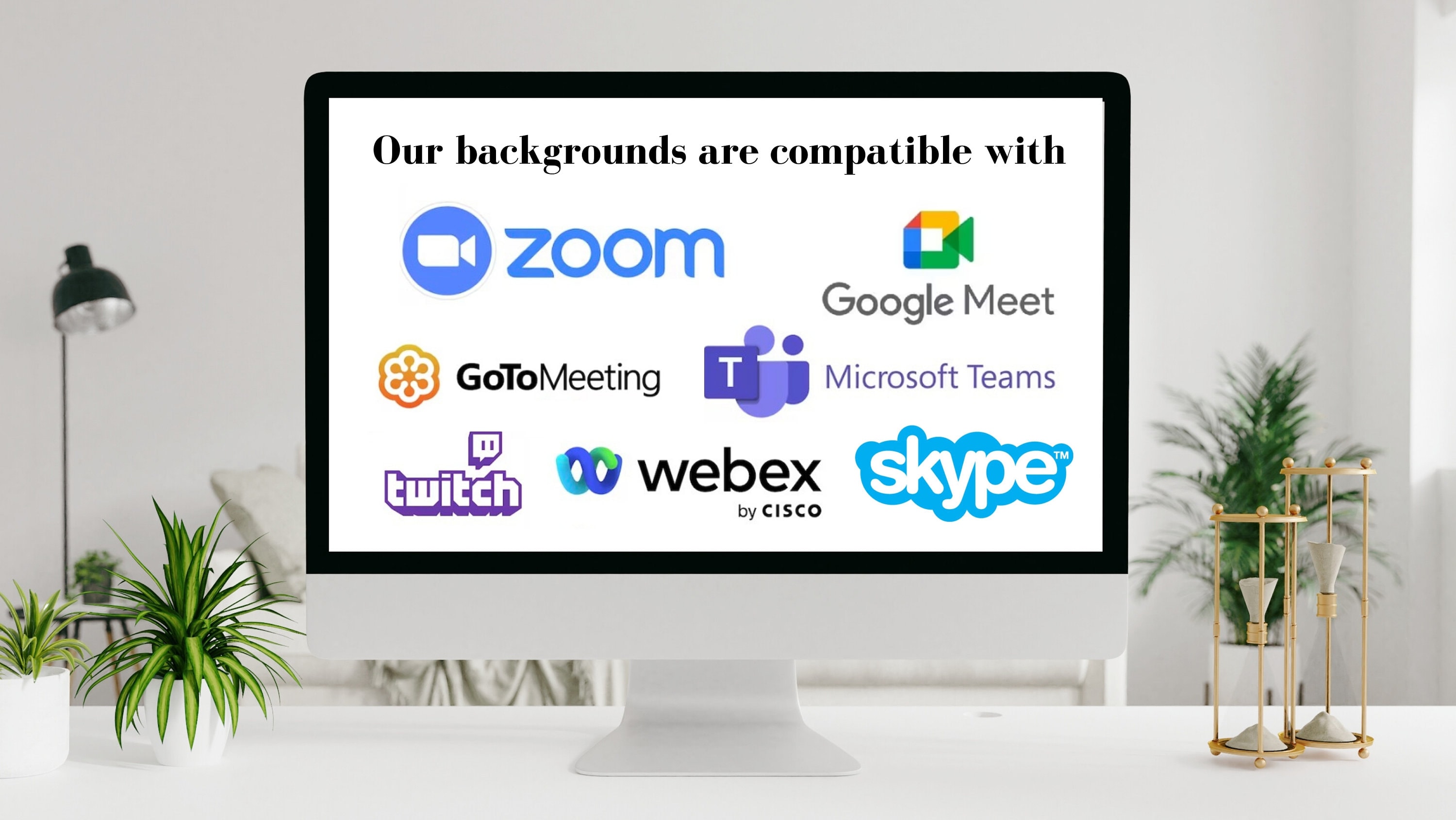 Blue Zoom Background Blurred Virtual Office Background Home Office ...