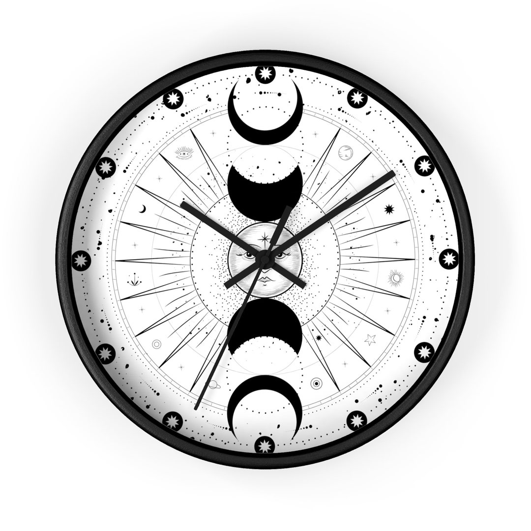 Moon Phases Wall Clock for Home Décor - Etsy