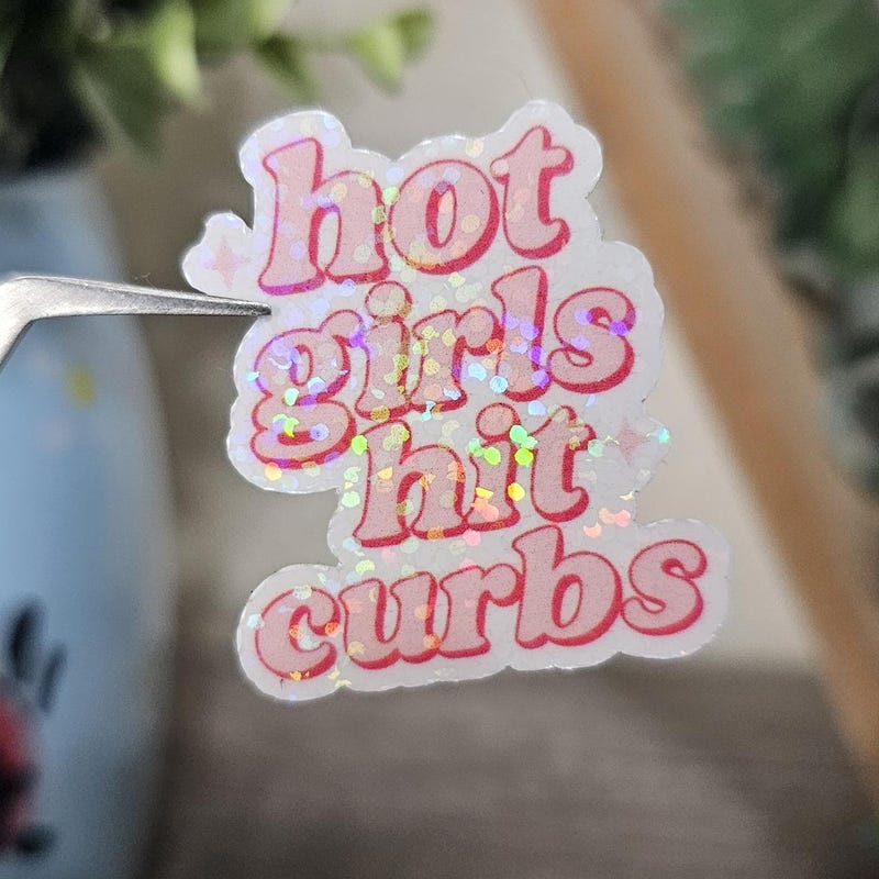 Hot Girls Hit Curb Sticker - Etsy