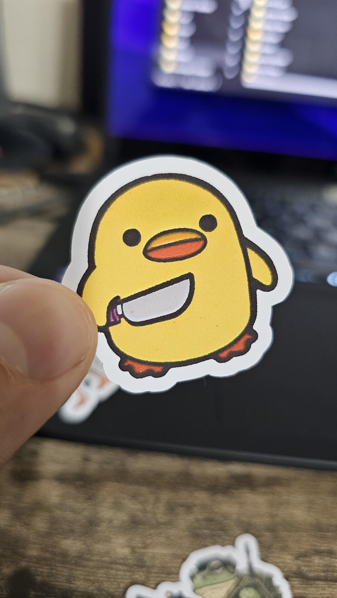 Duck With A Knife Meme Sticker, Gym Sticker, Laptop Sticker, Phone ...