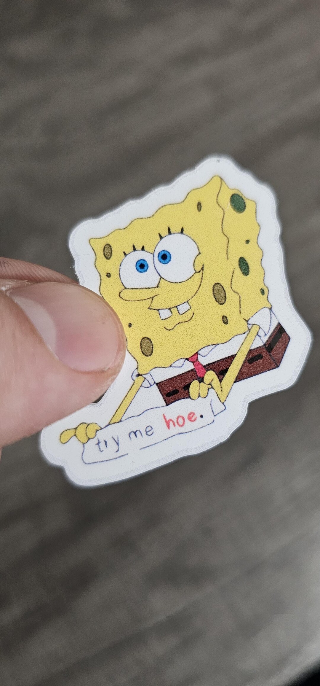 Yellow Sponge Guy Funny Meme Sticker-try Me FAFO Vinyl Waterproof ...