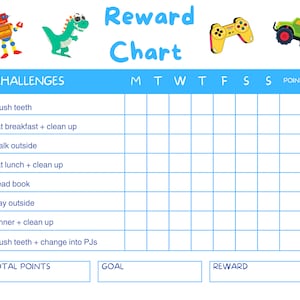 Editable Printable Kids Rewards Chart Customisable Behaviour - Etsy