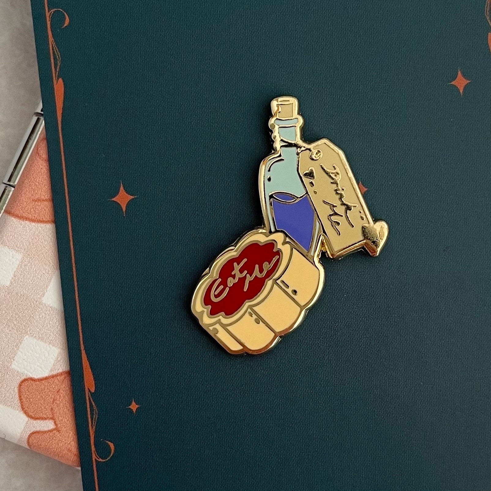 Eat Me and Drink Me Mini Enamel Pin Alice in Wonderland Snack Pin - Etsy
