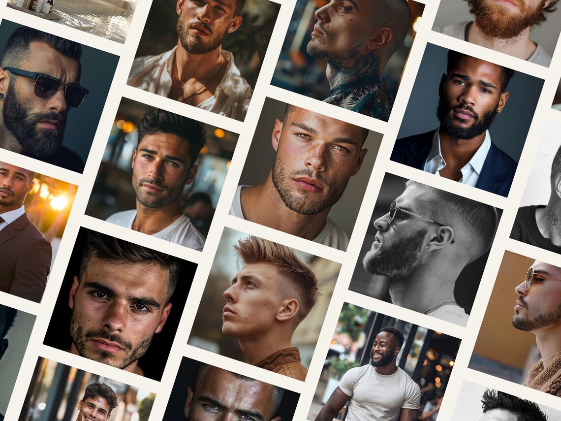 Masculine Men Portrait Stock Photos: MRR & PLR Rights (PNG Digital ...