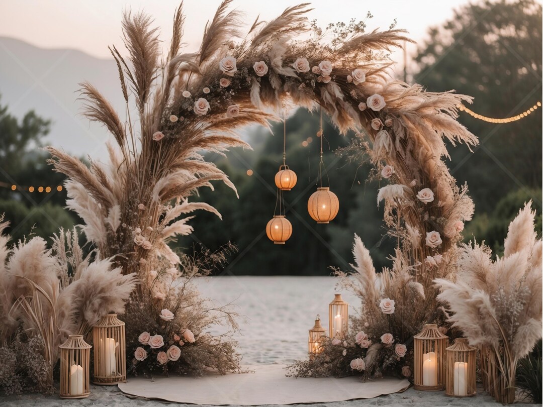 Boho Arc Backdrop | High Resolution | Aesthetic Event Background ...