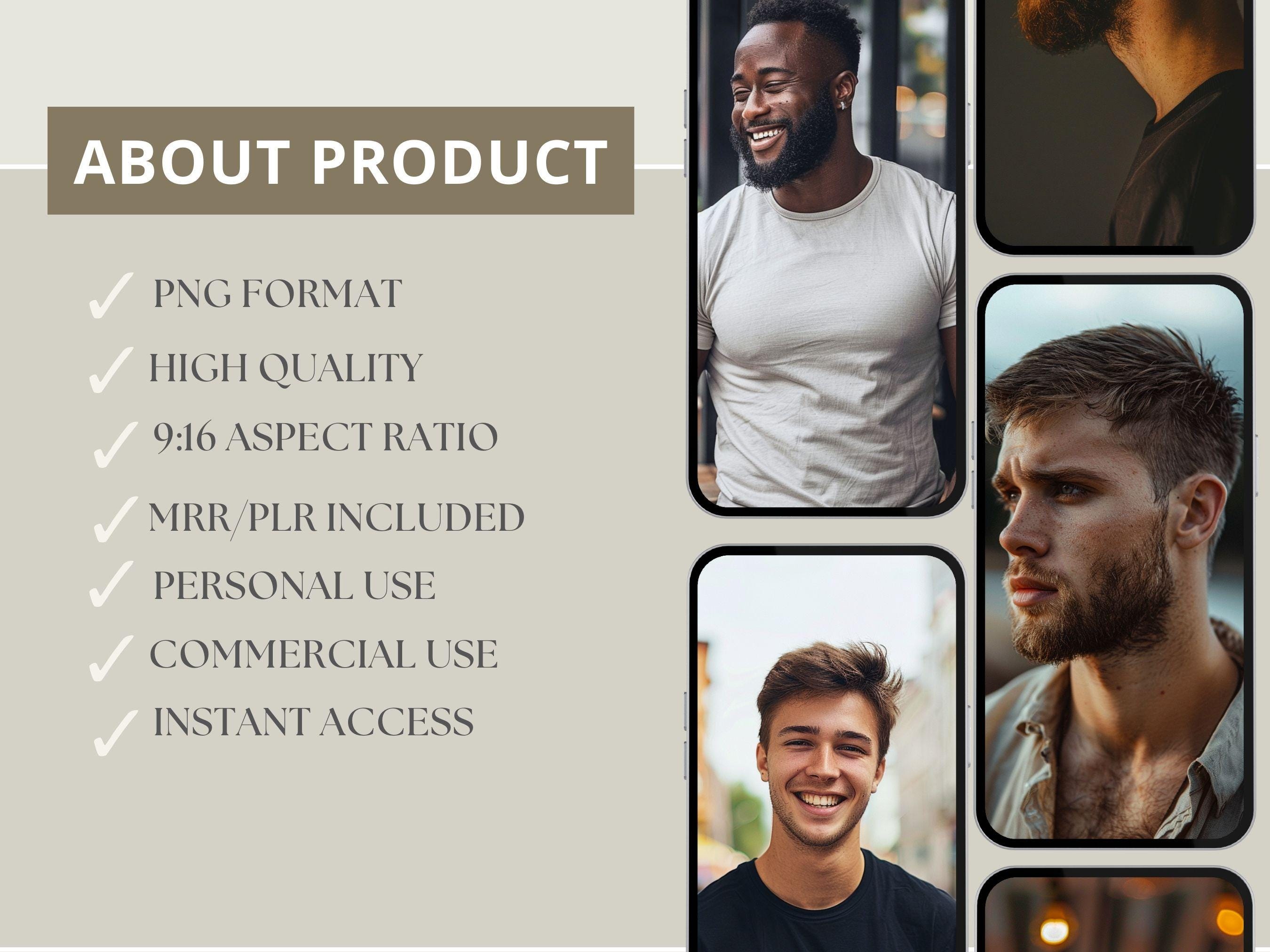 Masculine Men Portrait Stock Photos: MRR & PLR Rights (PNG Digital ...