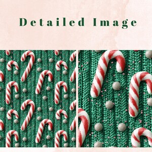 3d Christmas Candy Cane Seamless Pattern, Holiday Red White and Green ...