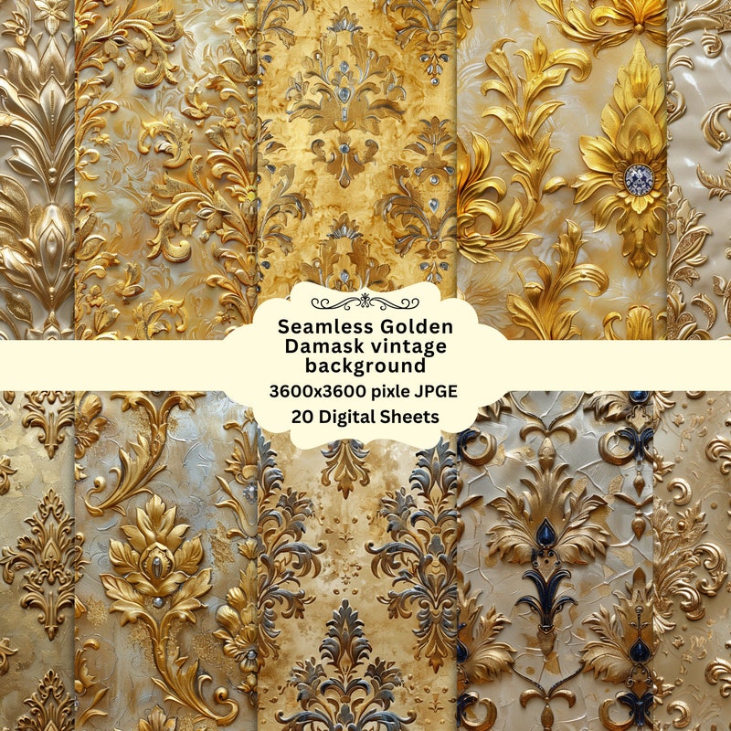 Damask Gold - Etsy