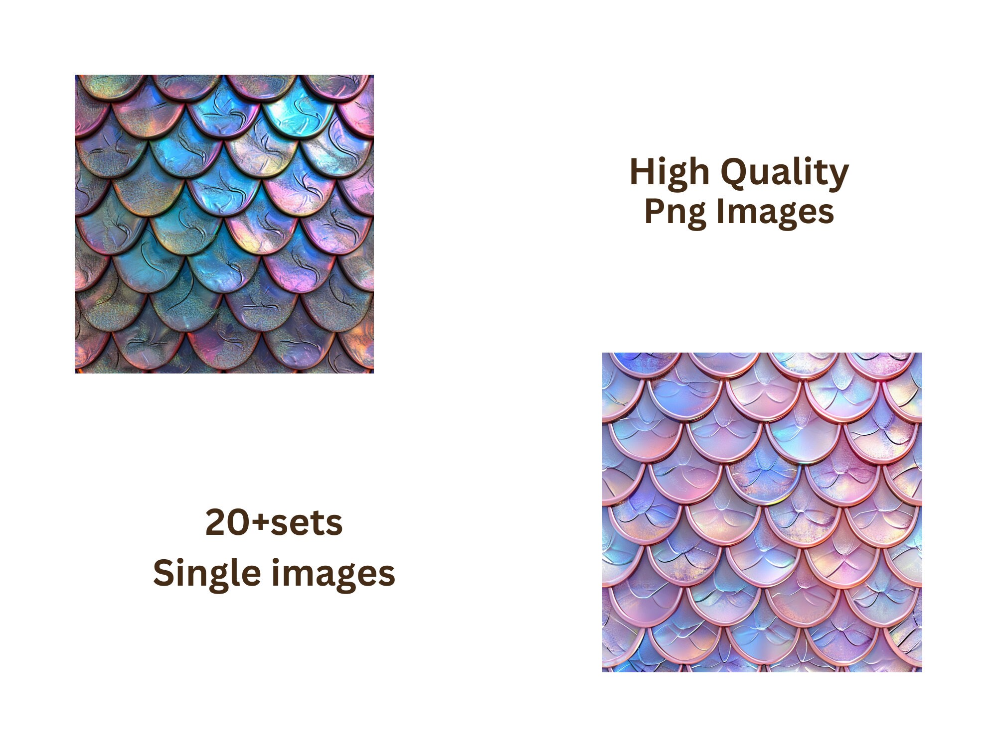 Mermaid Scales Digital Paper, Seamless Mermaid Tail Scale Textures With ...