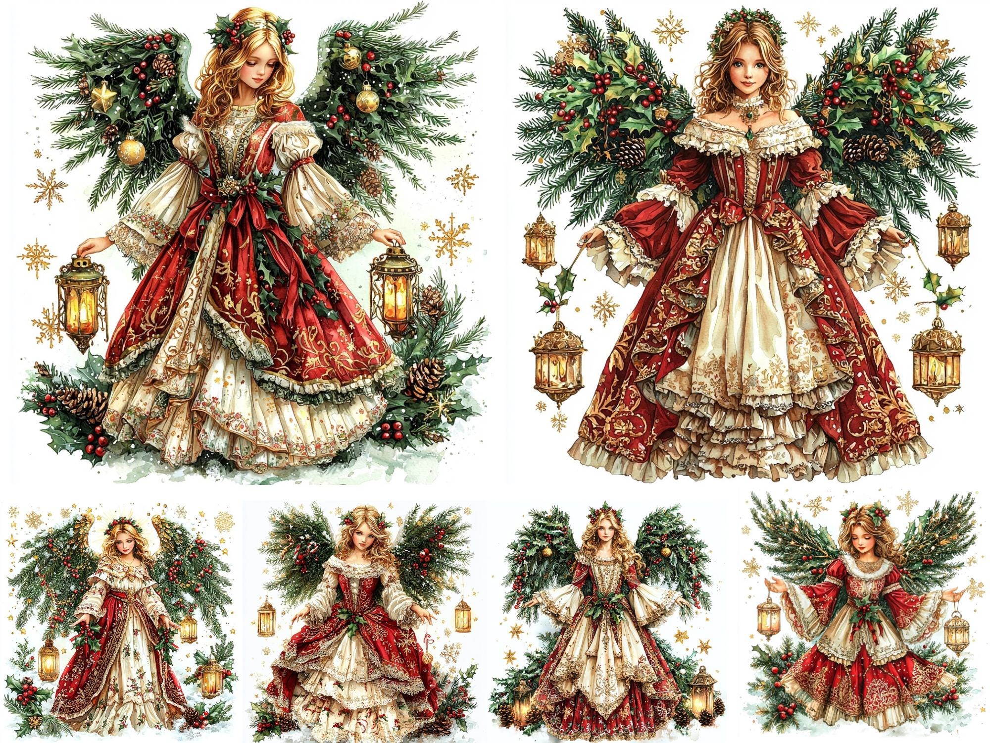 Watercolour Beautiful Christmas Angel Graphics Christmas Clipart ...