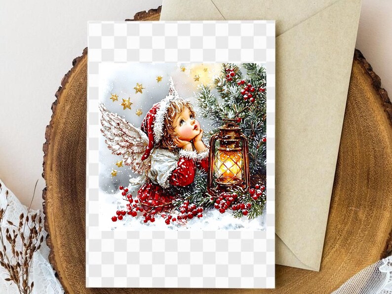 Christmas Fairy Cute Christmas Angle , Printable 20 JPG Image, Cherub ...