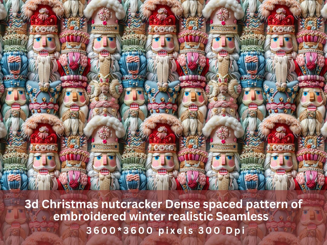 Seamless 3d Christmas Nutcracker Seamless Digital Pattern, Sublimation ...