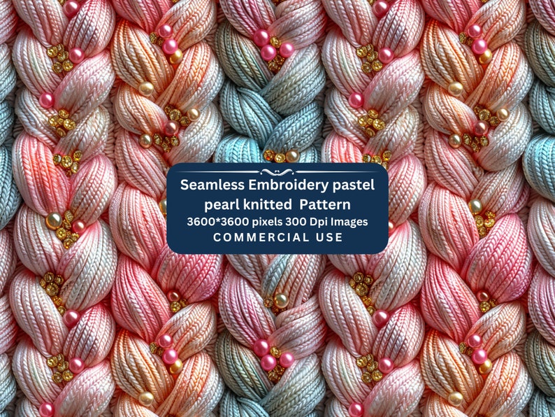 3D Pastel Pink Knitted Pearl Digital Papers, Seamless Knitted Textures ...