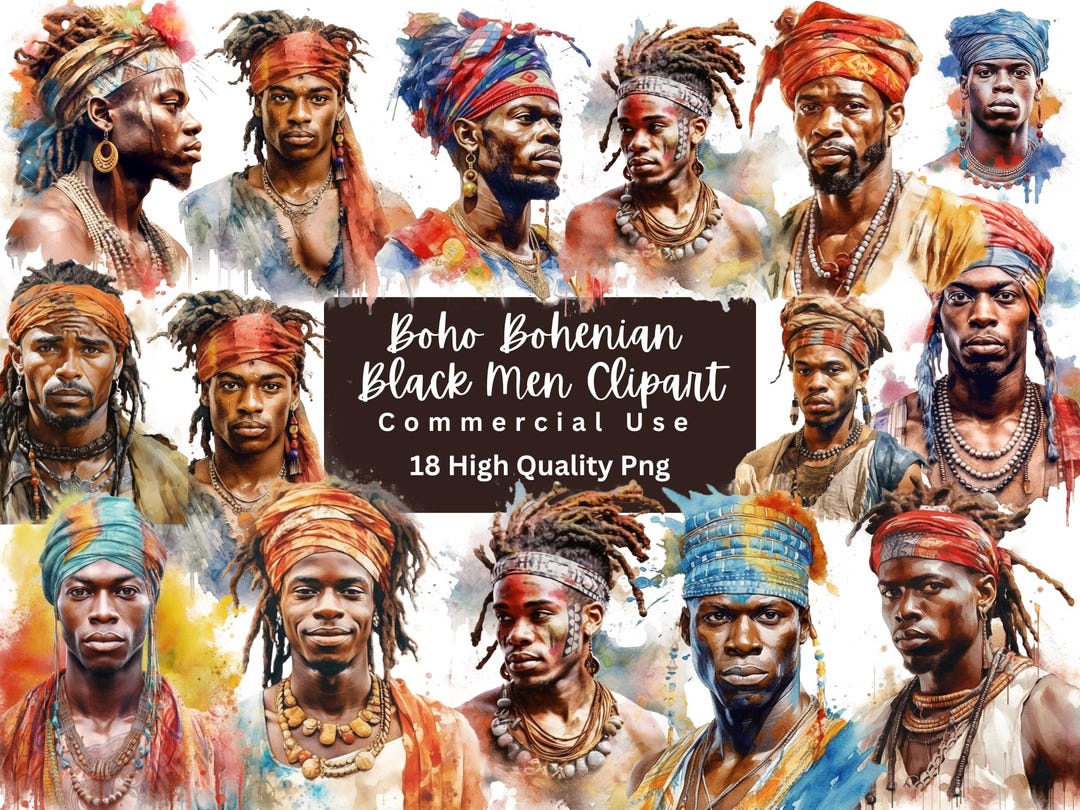 Watercolor Traditional African Tribe Clipart Set of Files With Instant ...