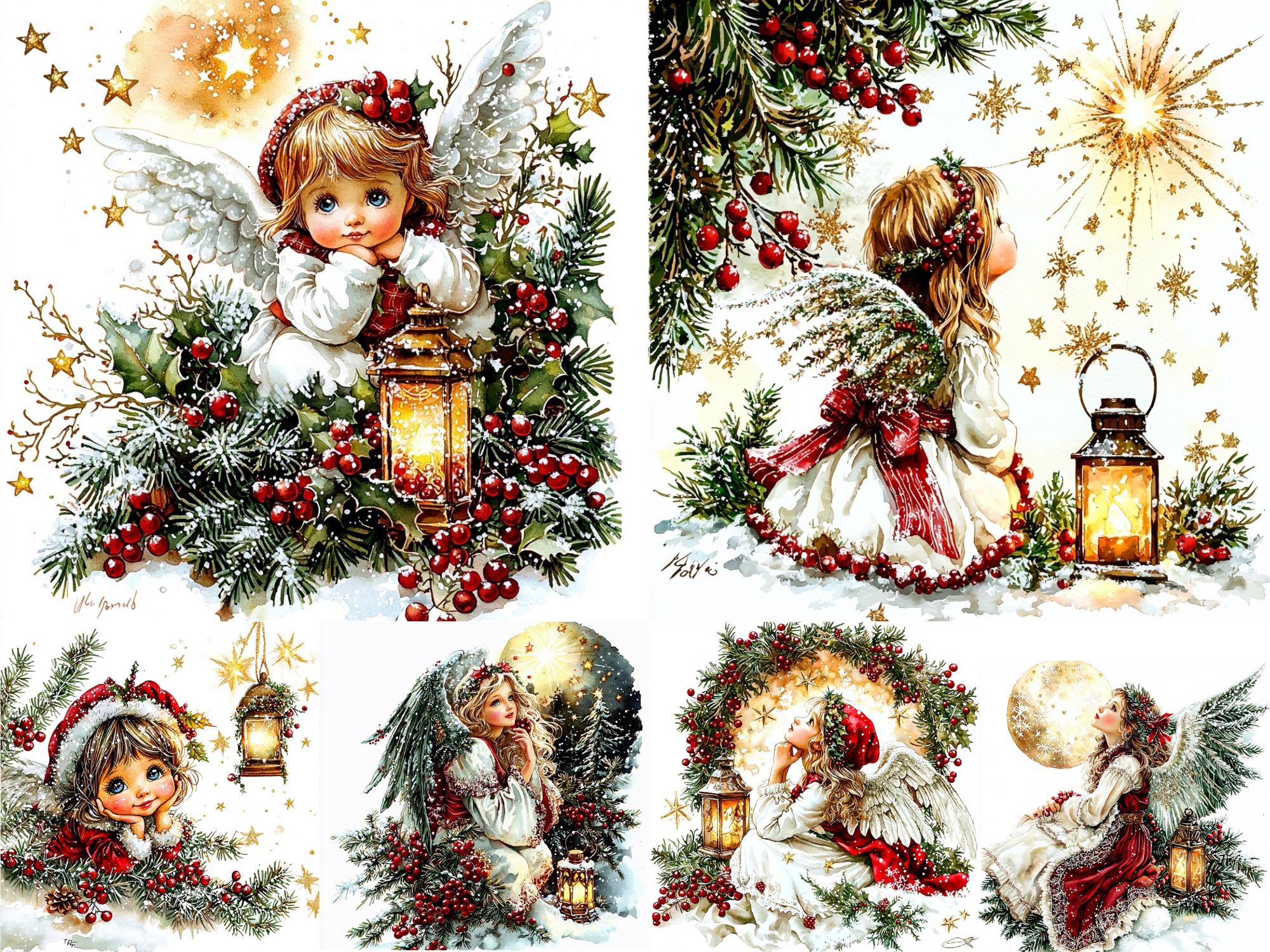 Christmas Fairy Cute Christmas Angle , Printable 20 JPG Image, Cherub ...
