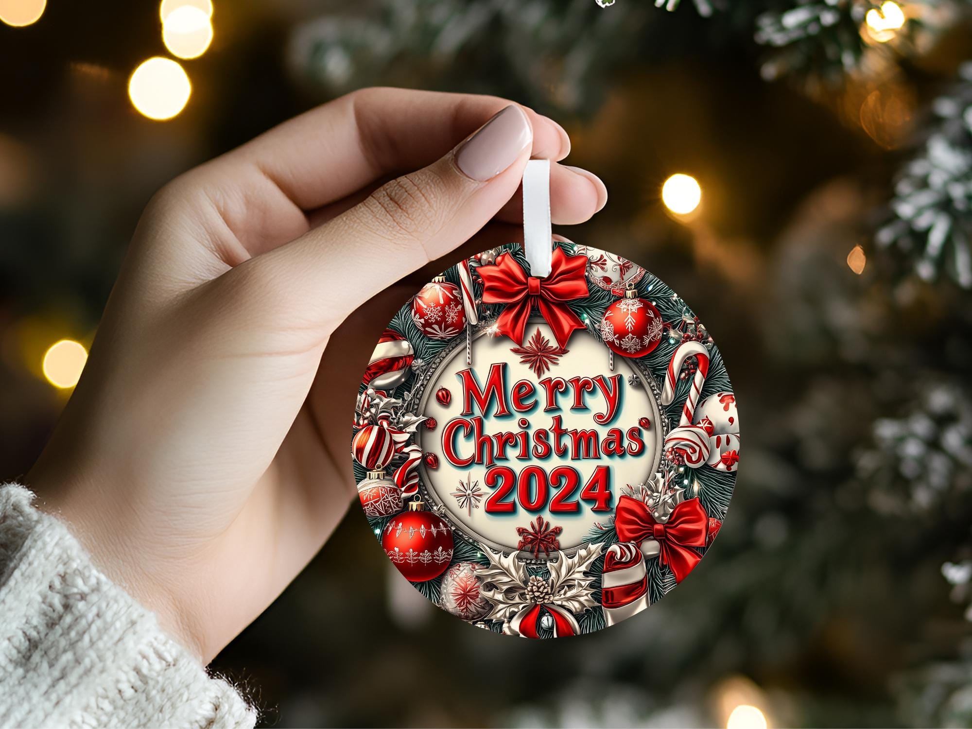3D Merry Christmas 2024 Ornaments PNG Ornament Sublimation Merry ...
