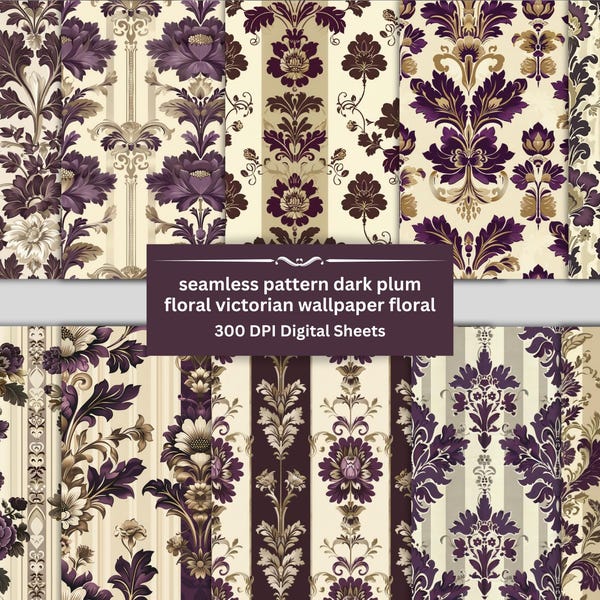 Purple Wallpaper Plum - Etsy