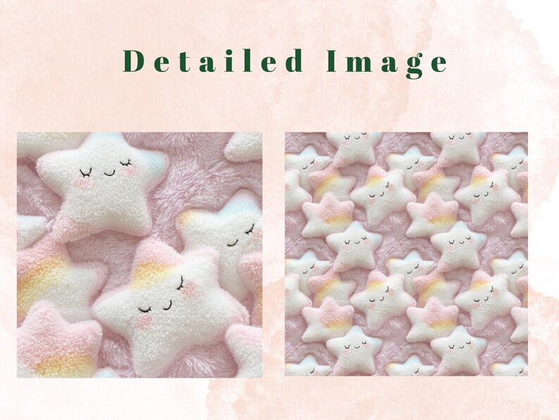 3d Pastel Cute Star Seamless Pattern, Faux Wool Felted Fabric Design ...