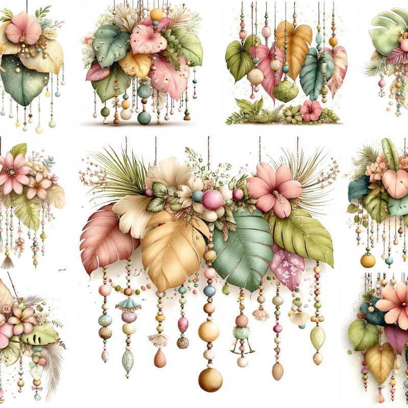 Boho Beaded Clipart - Etsy