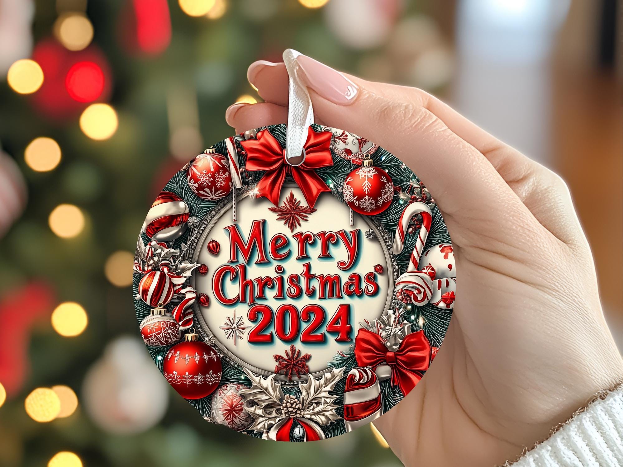 3D Merry Christmas 2024 Ornaments PNG Ornament Sublimation Merry ...