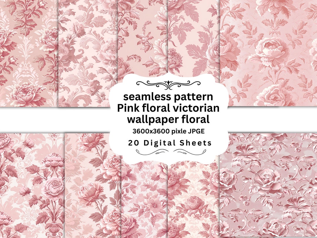 Pink Victorian Seamless Pattern Wallpaper Floral Vintage Seamless ...