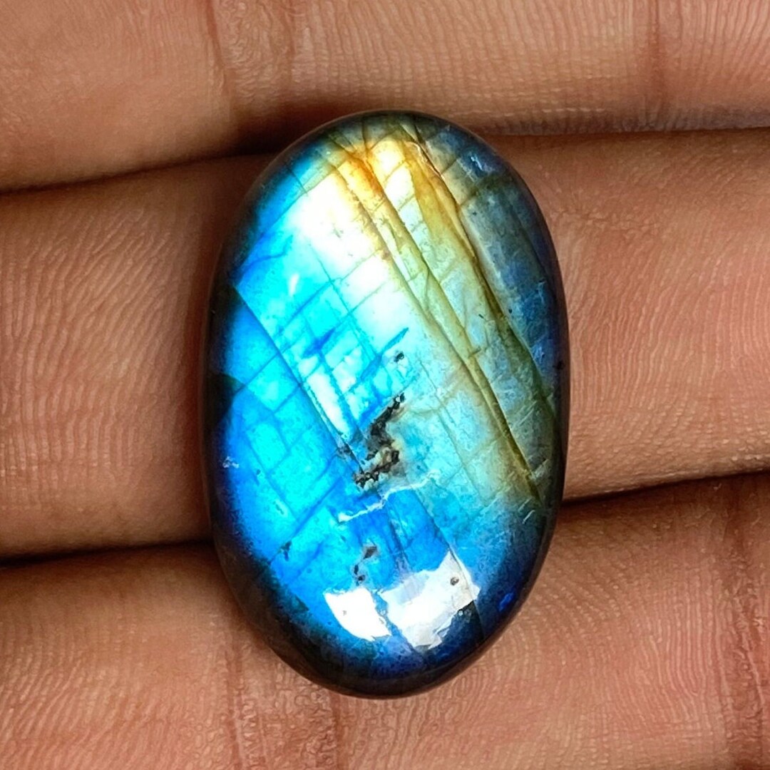 27x17x7mm 30.55cts, Multi Flashy Labradorite Cabochon, Multi ...