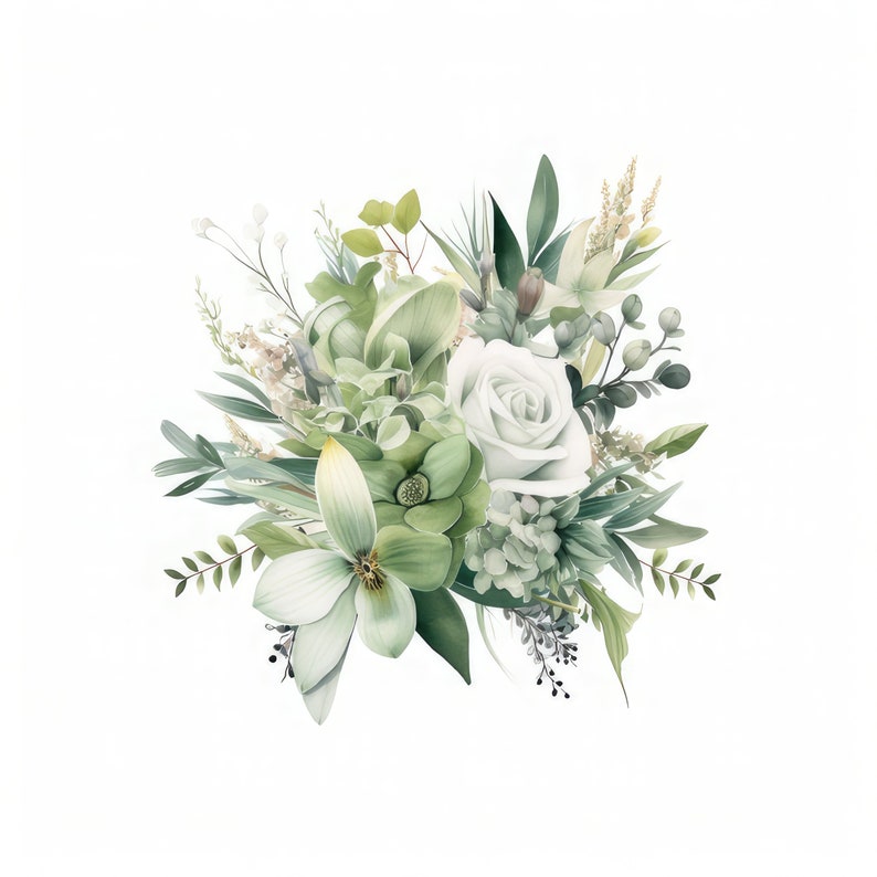 Sage Green Botanical Bouquet Wall Art Nature-inspired Floral - Etsy ...