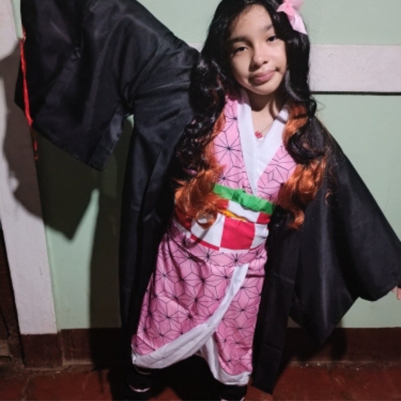 Nezuko Cosplay, Complete Demon Slayer Cloak, Full Anime Kimono Costume ...