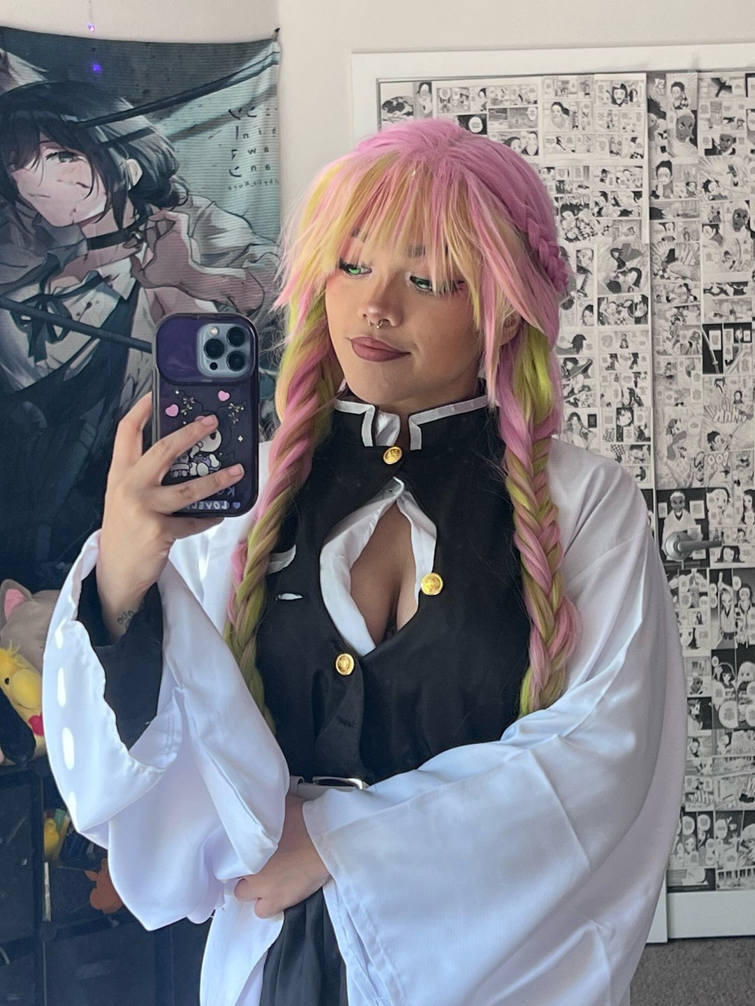 Mitsuri Kanroji Love Hashira Wig Demon Slayer Anime Cosplay - Etsy