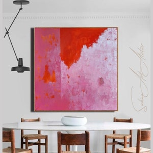 Red Velvet - Original Large Abstract Painting on Canvas, Wall Art ...