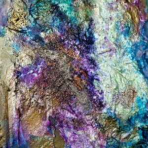 Original Texture Painting, Mixed Media on Canvas, Colorful 3D Painting ...