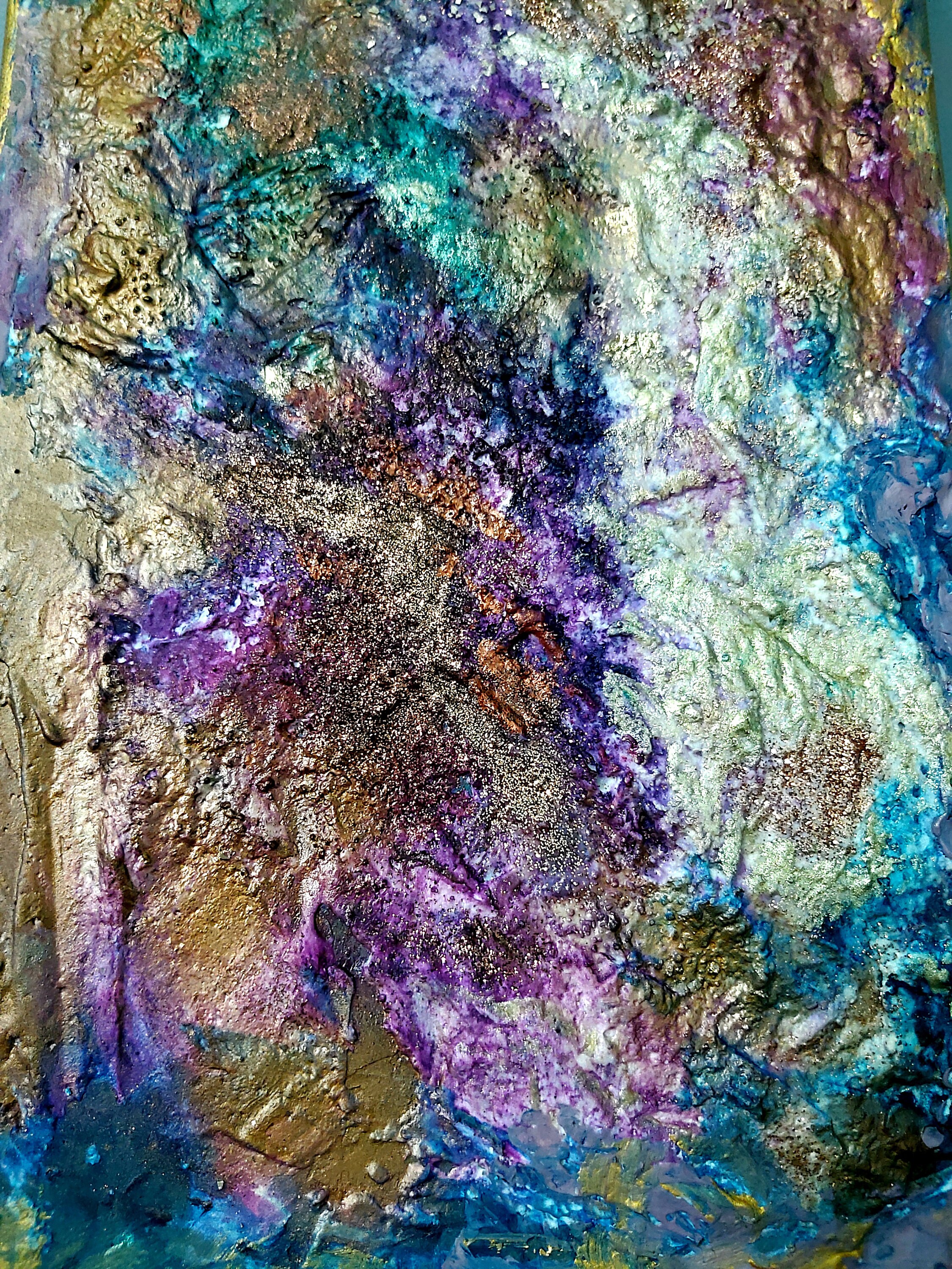 Original Texture Painting, Mixed Media on Canvas, Colorful 3D Painting ...