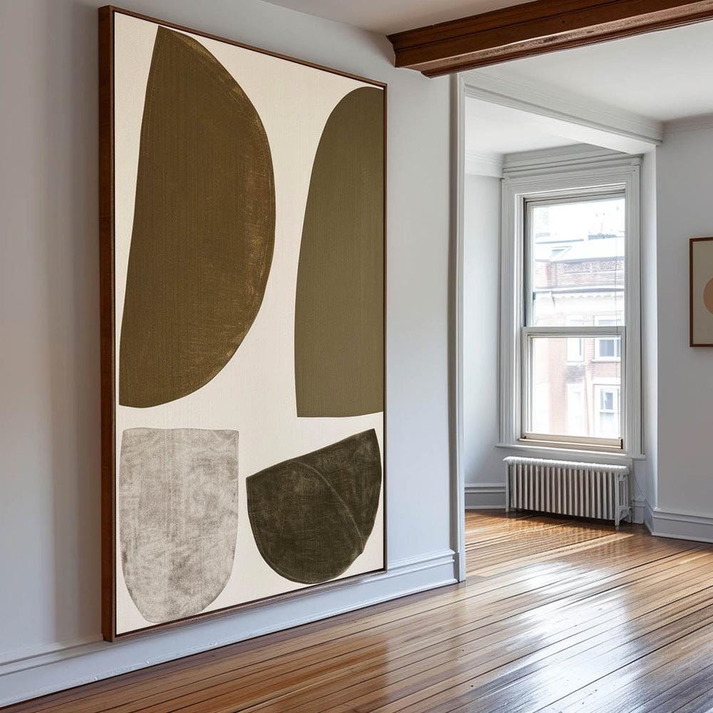 Minimalist Art, Beige Abstract Painting, Scandinavian Wall Art ...