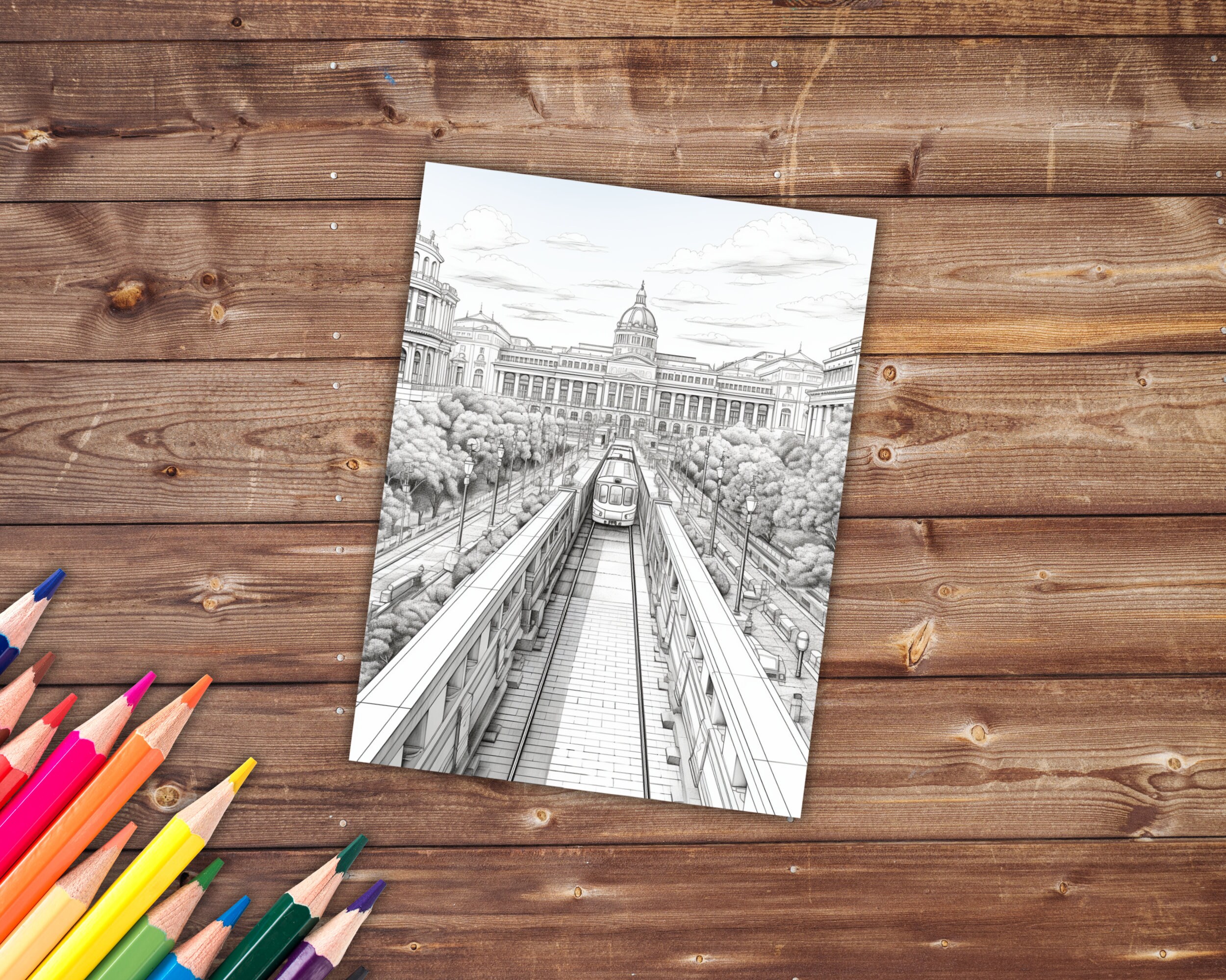 30 Prague Coloring Book, Grayscale Czechia Coloring Pages for Adults ...